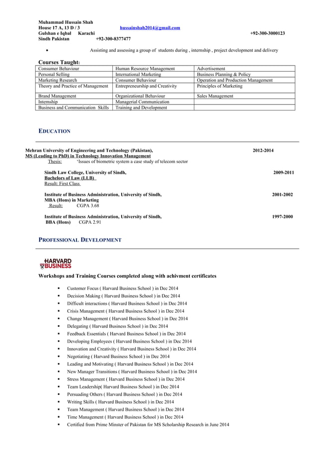 Muhammad_Hussain_Shah_CV_ | PDF