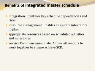 Program management integrated schedule | PPTX | Logistics | Business