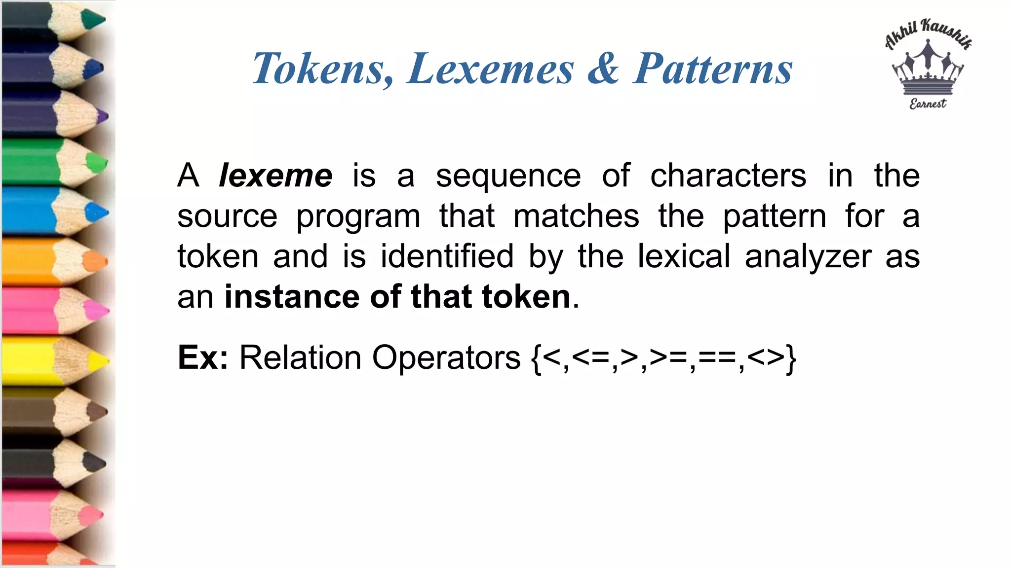 Lexical Analysis - Compiler Design | PPTX