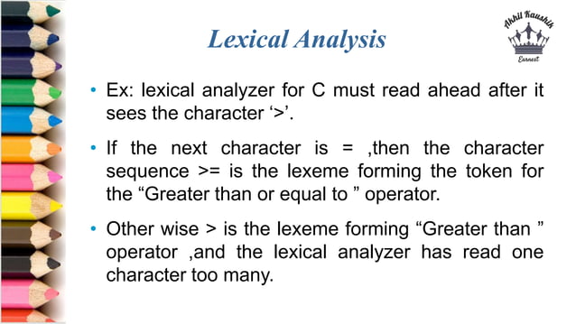 Lexical Analysis - Compiler Design | PPTX