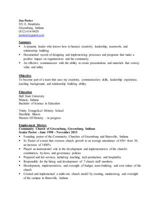Jon Porter resume | DOCX