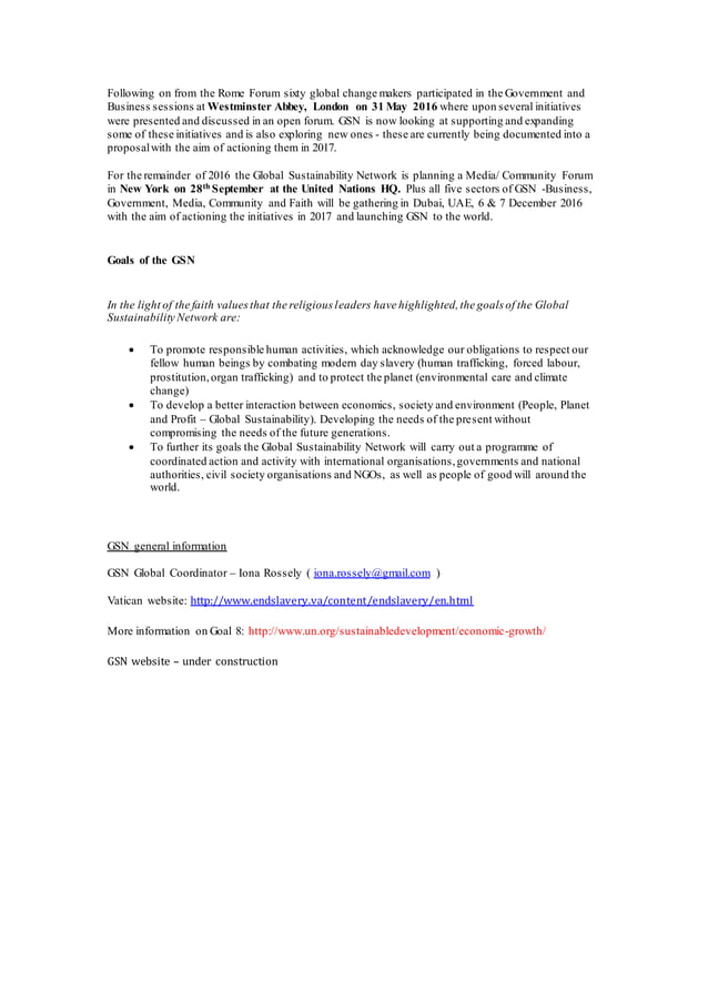 GSN - summary June 2016 | PDF