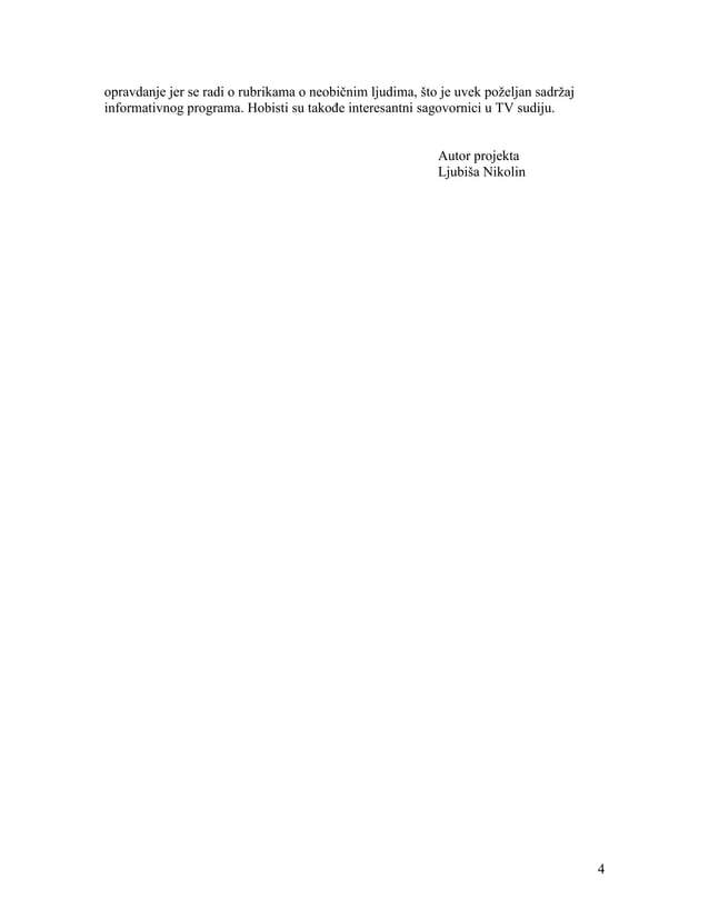 TV projekat Hobi (mozaik) | PDF