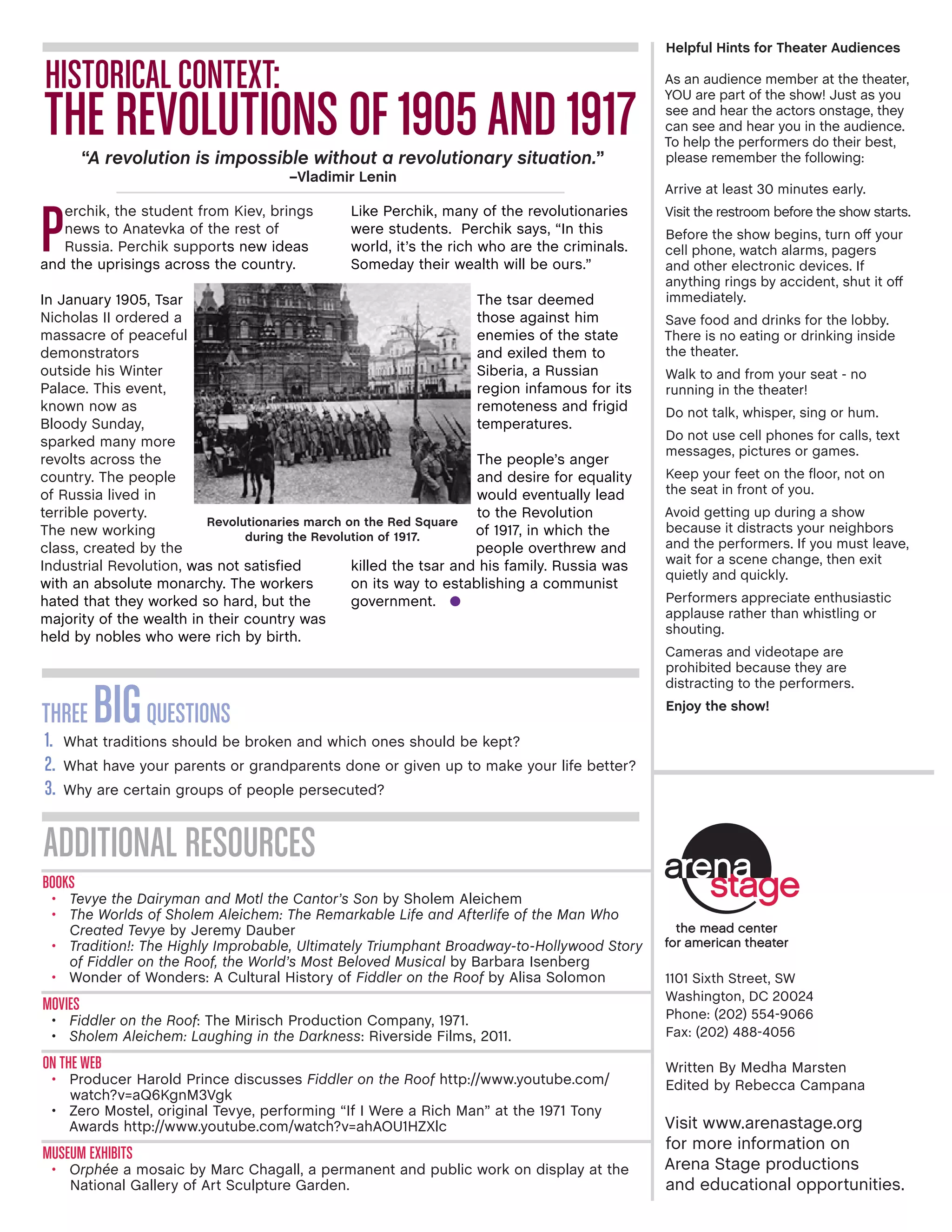 Study Guide - Fiddler on the Roof | PDF