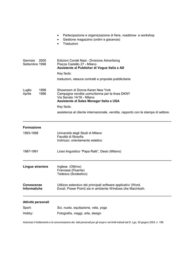 CV Silvia Storelli | PDF