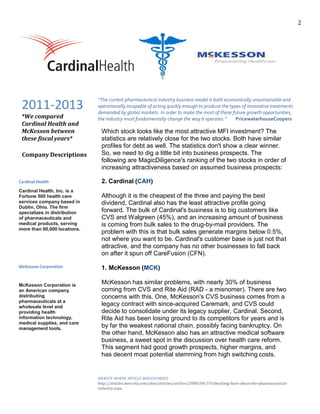 McKesson and Cardinal Health Comparative Analysis | PDF