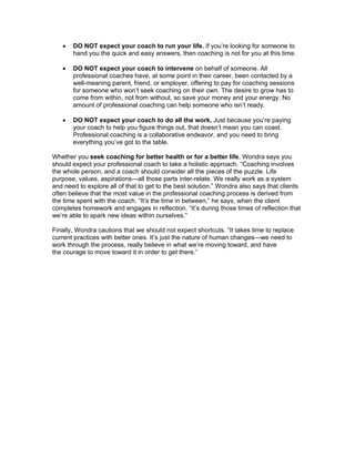 Five Things You Should Expect From Your Coach | PDF