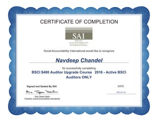 BSCI Certificate | PDF