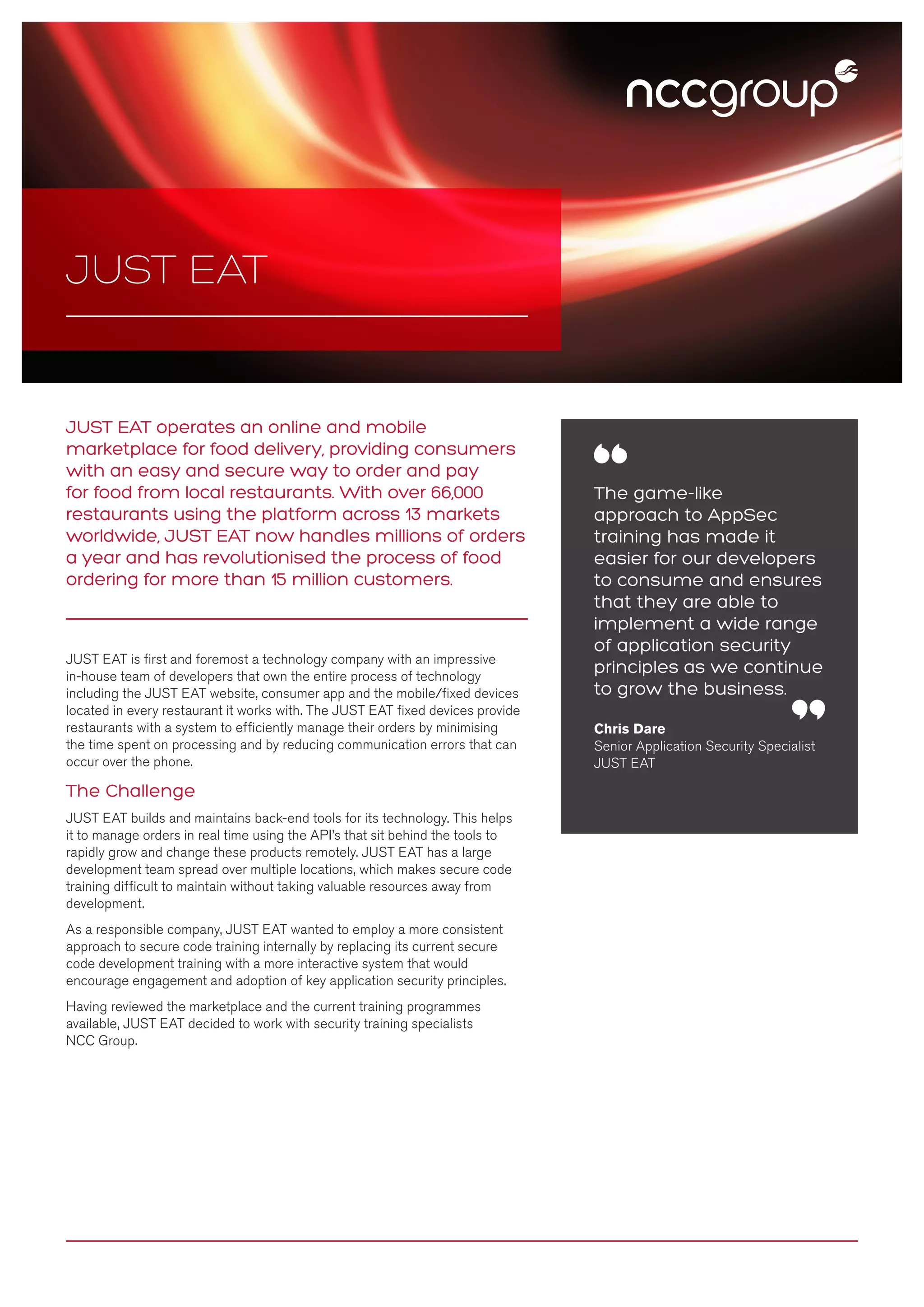 Just Eat Codebashing Case Study | PDF