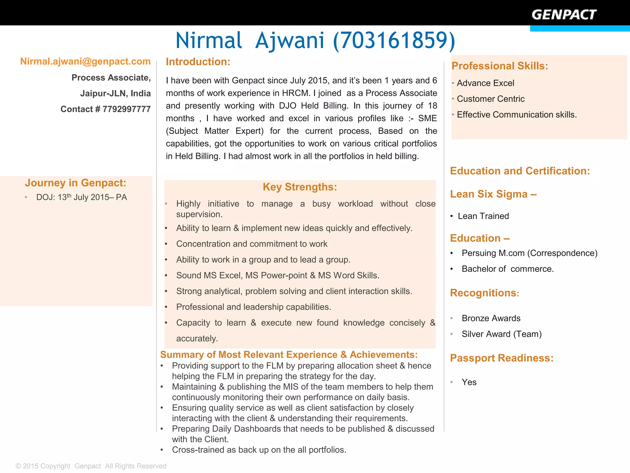 One Pager - nirmal | PPTX