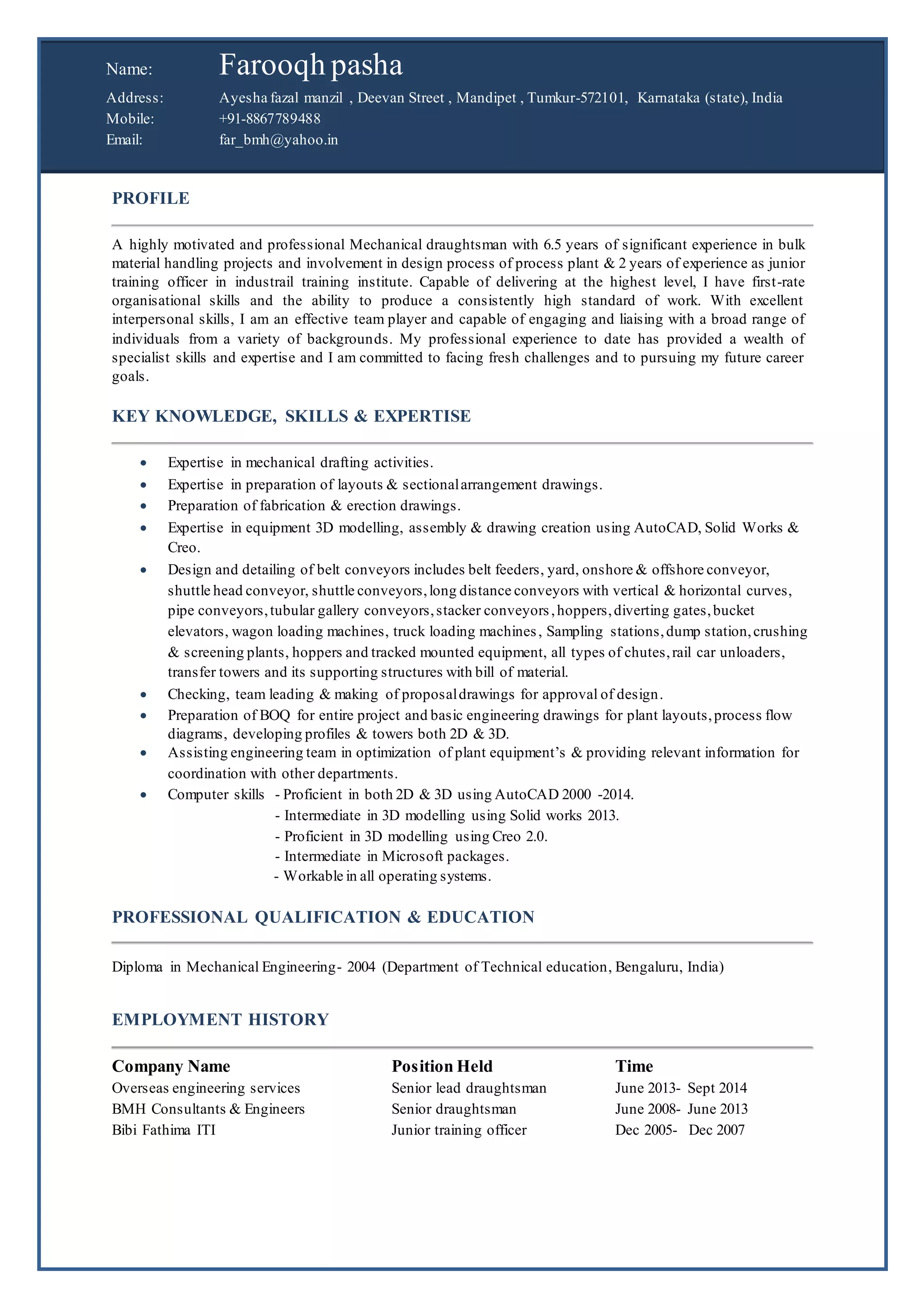 Farooqh pasha_CV | PDF