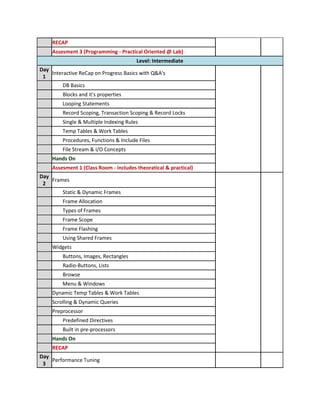 PROGRESS_4GL_Training_Calendar | PDF