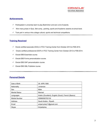 Amjad Qrieq _Oracle EBS Techno Functional Consultant - CV | PDF