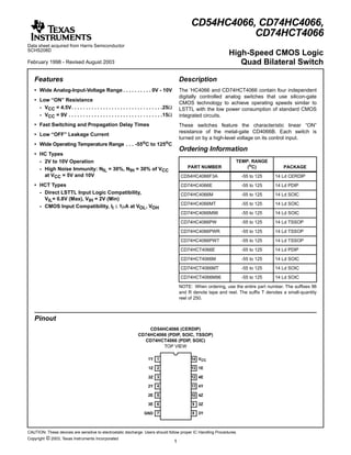 Original Analog Switch IC CD74HC4066PWR SN74HC4066DR 4066DR 4066PWR ...