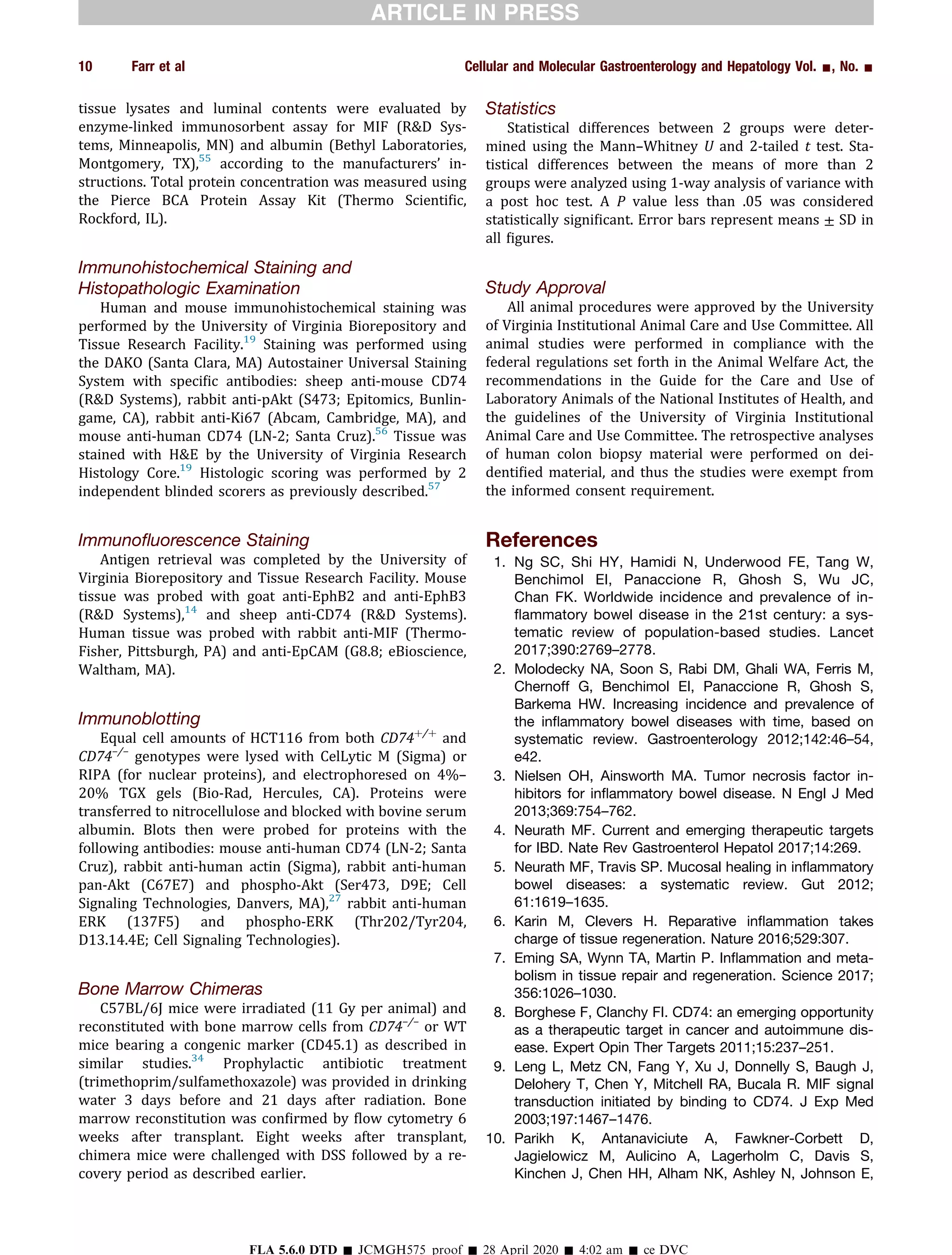 A study describing how the MIF cytokine/CD74 receptor pathway heals the ...