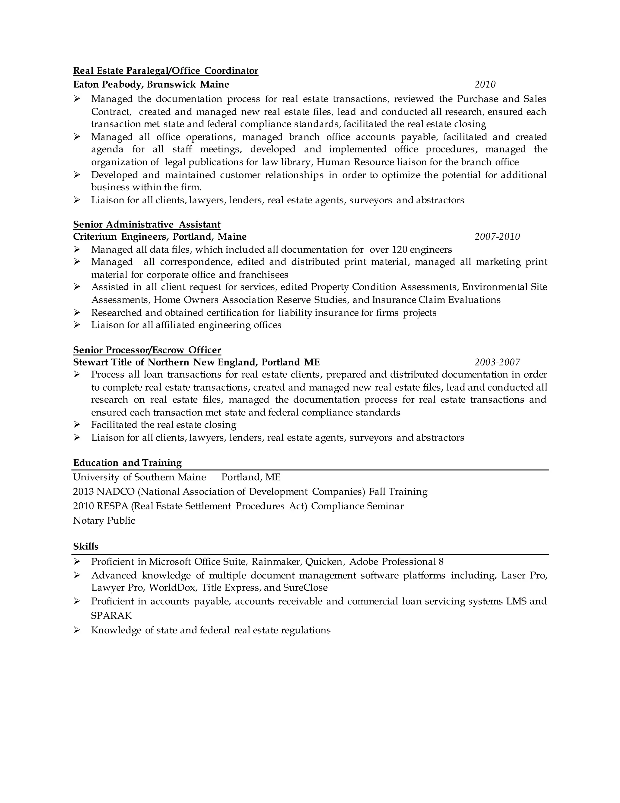 Resume 12-14 | DOCX | Real Estate Industry | Industries