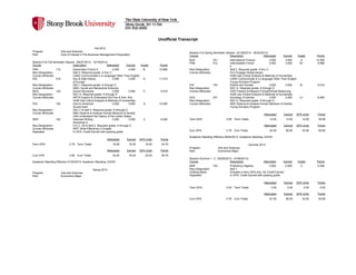 Final Stony Brook Unofficial Transcript | PDF