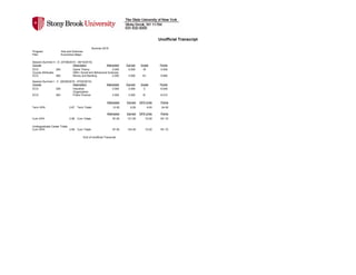 Final Stony Brook Unofficial Transcript | PDF