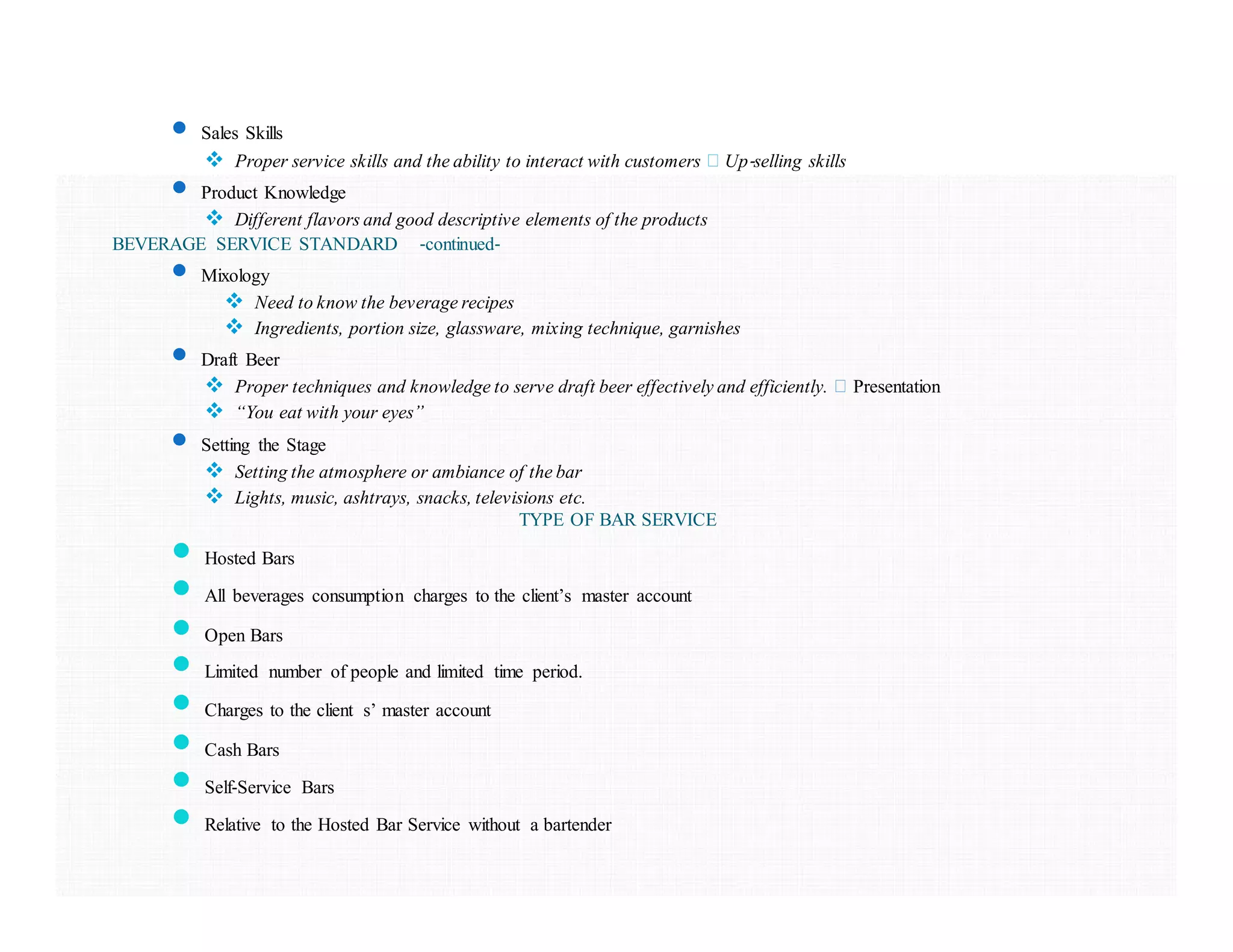 BANQUET SERVER BASIC SKILL TRAINING(1) | DOCX