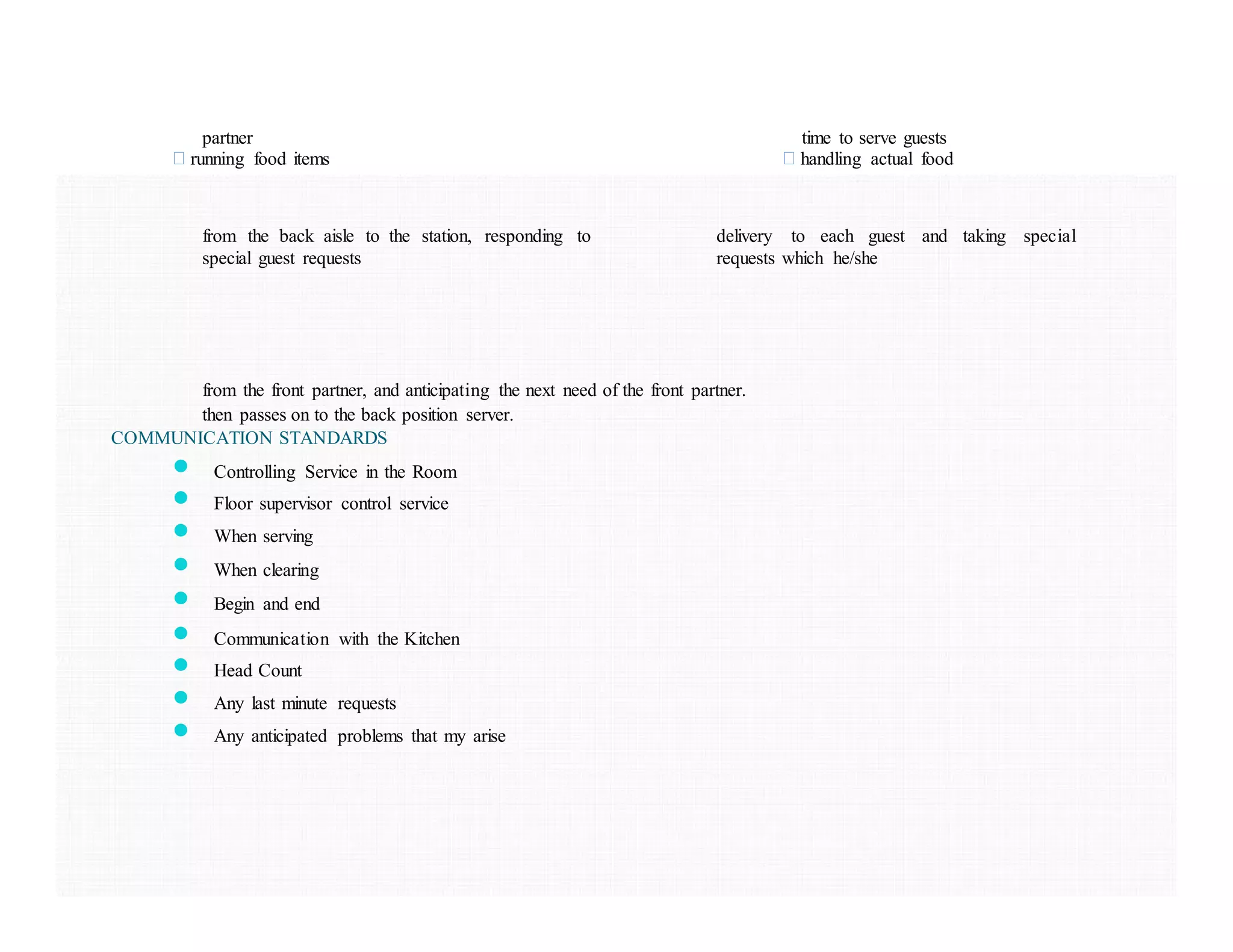 BANQUET SERVER BASIC SKILL TRAINING(1) | DOCX