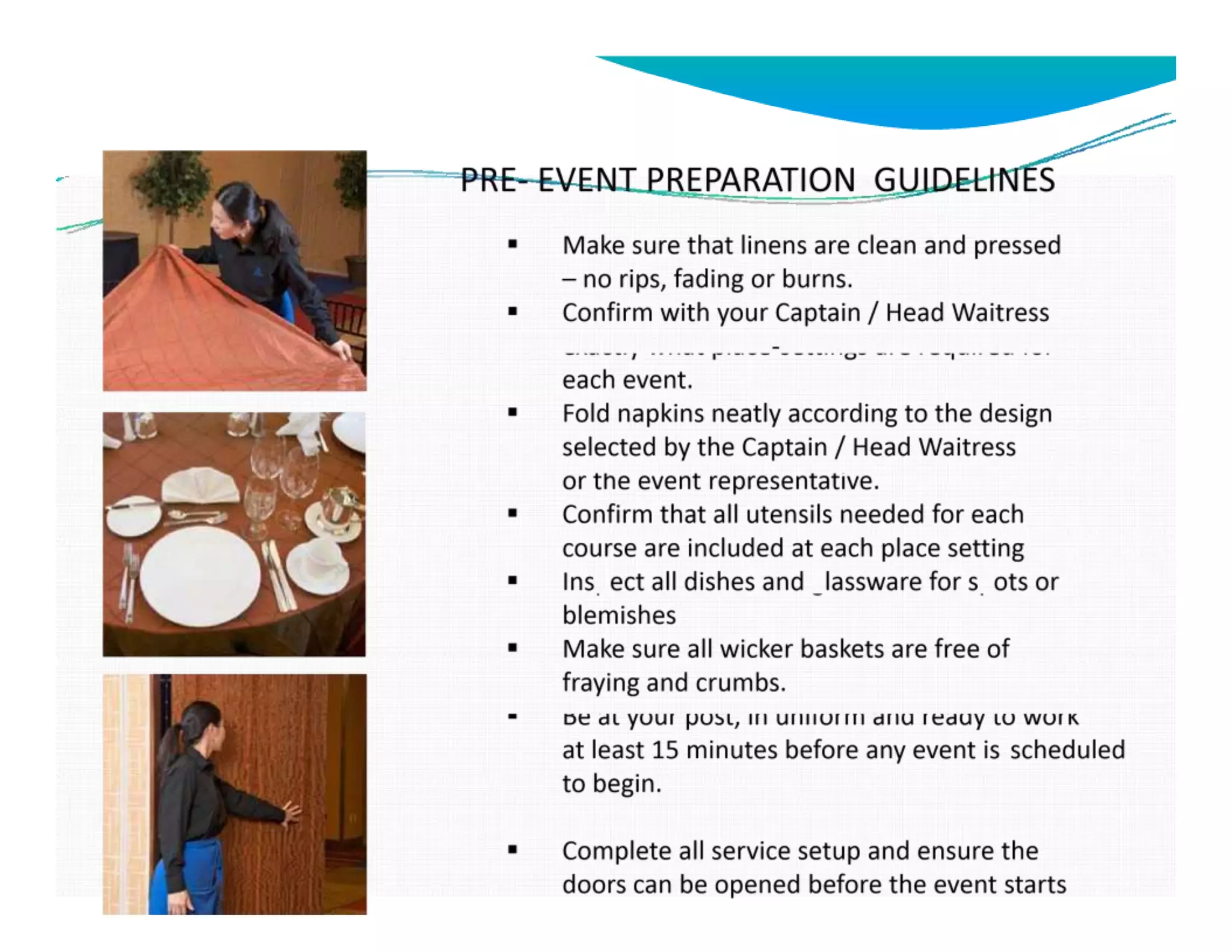 BANQUET SERVER BASIC SKILL TRAINING(1) | DOCX