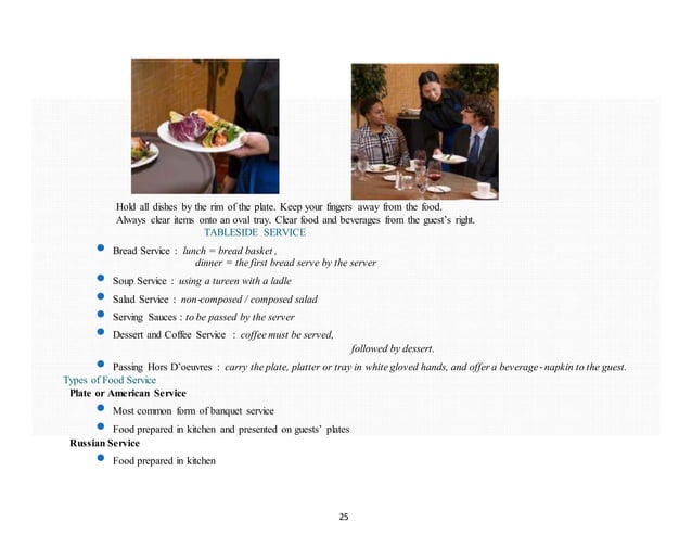 BANQUET SERVER BASIC SKILL TRAINING(1) | DOCX | Cooking | Food & Drink