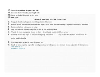 BANQUET SERVER BASIC SKILL TRAINING(1) | DOCX
