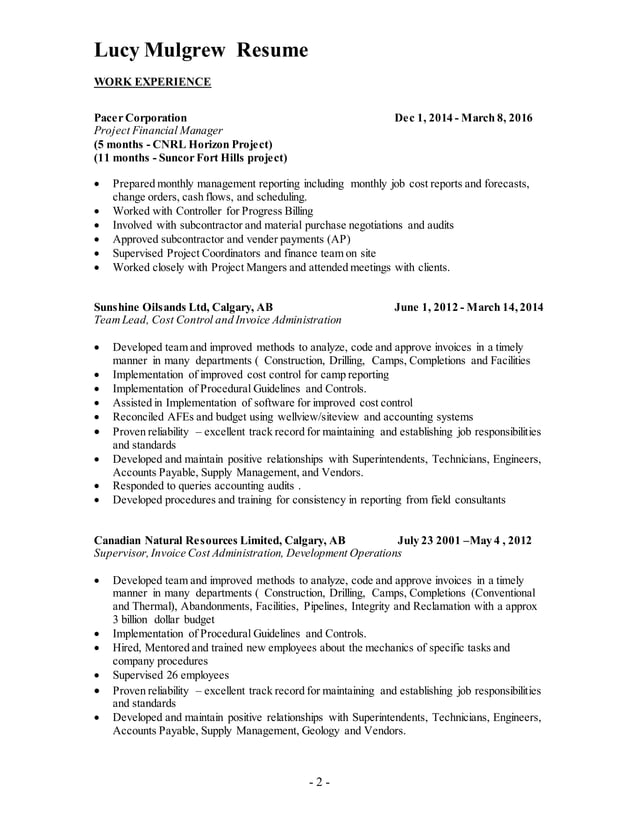 Lucy Resume | DOCX | Business Accounting & Finance | Business