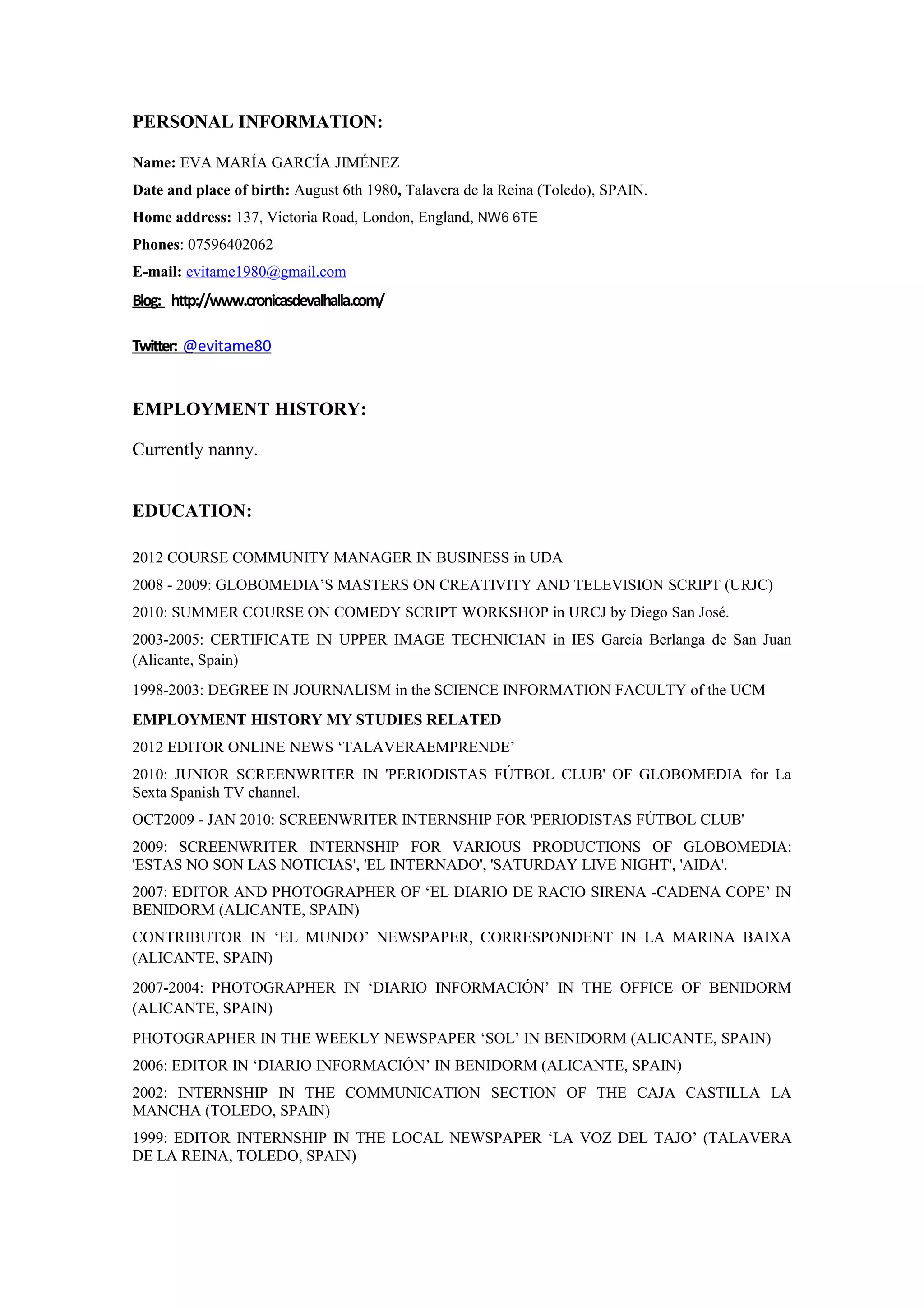 English CV | PDF | Free Download