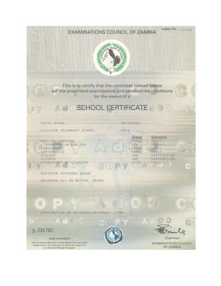 Grade 12 High School Certificate | DOCX | Education