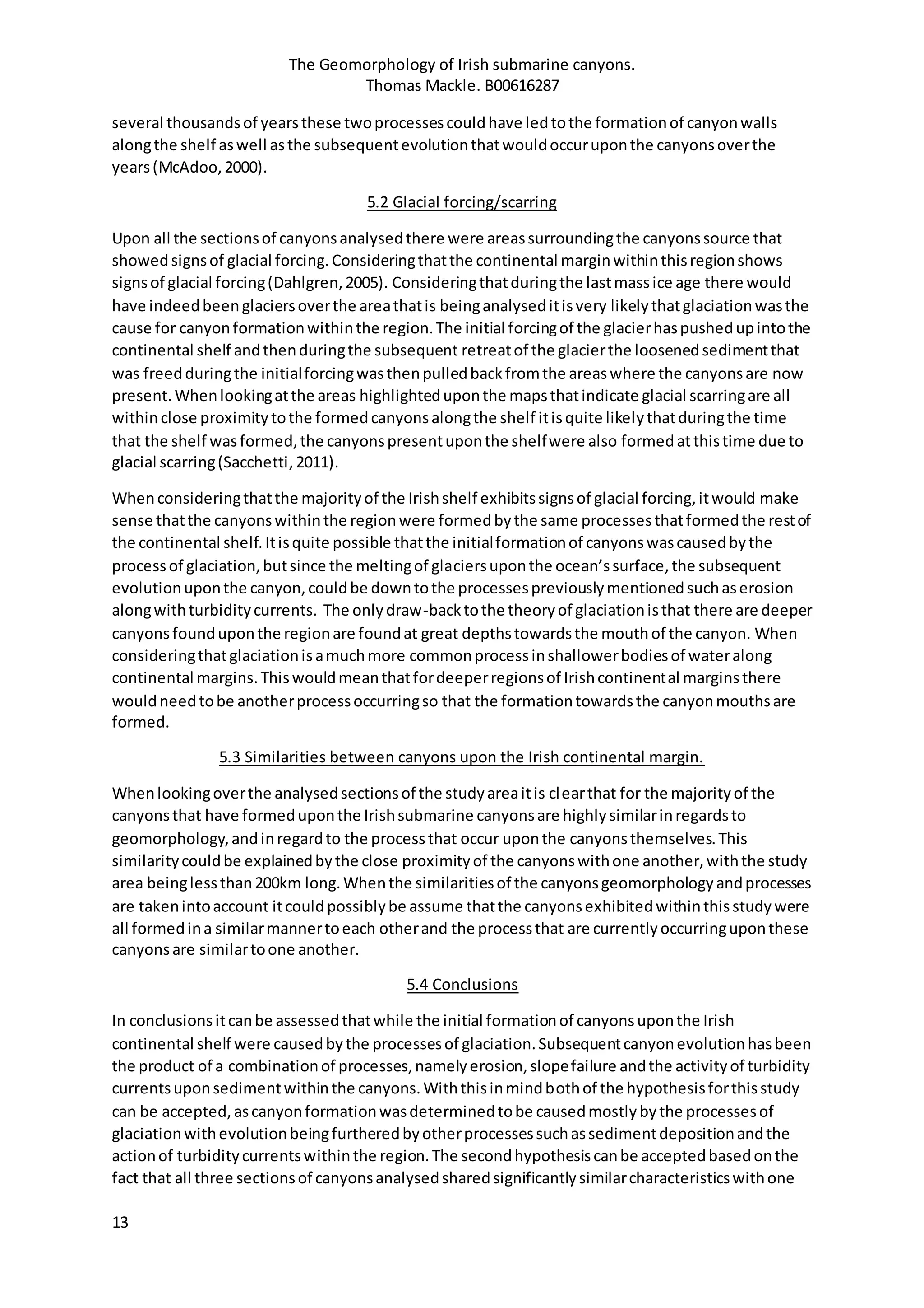 The Geomorphology of Irish submarine canyons | DOCX