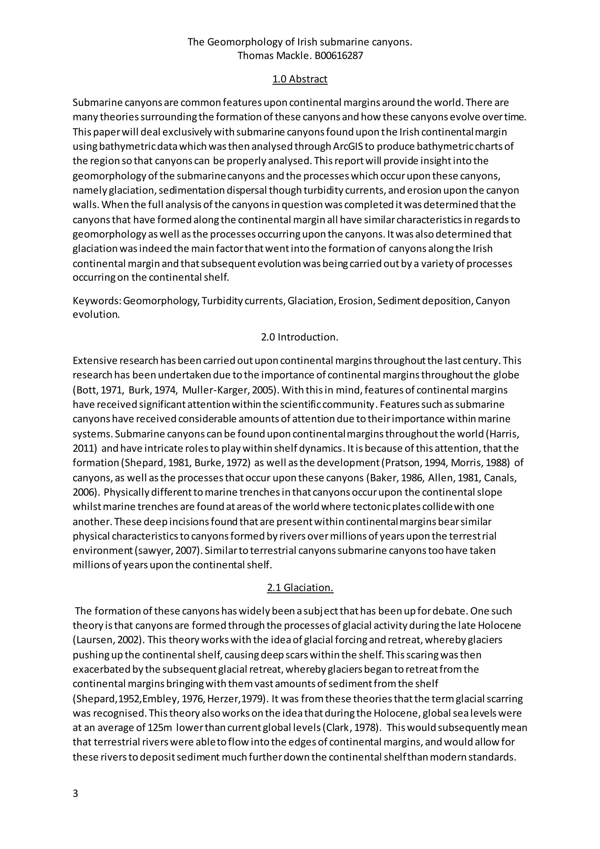 The Geomorphology of Irish submarine canyons | DOCX