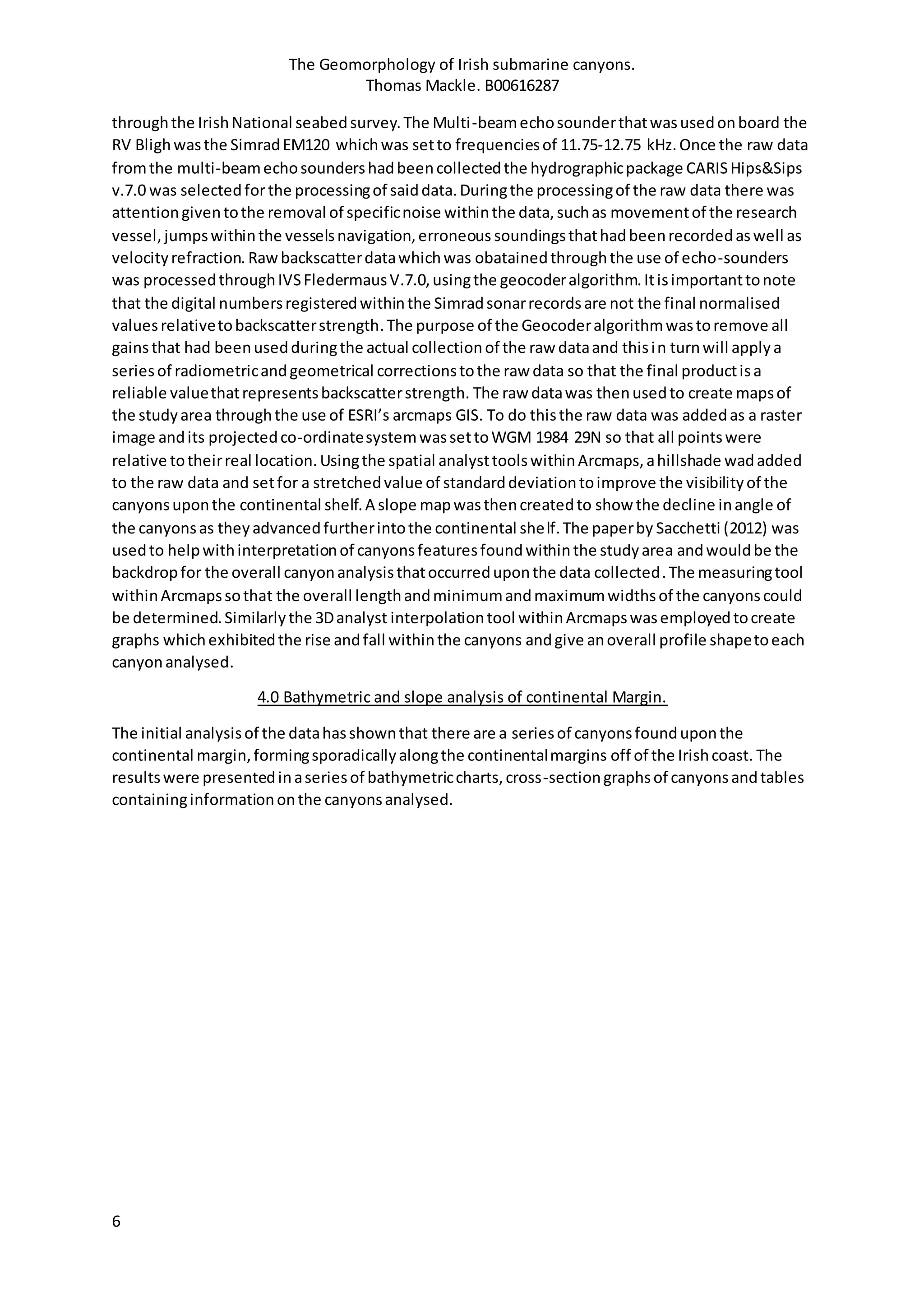 The Geomorphology of Irish submarine canyons | DOCX