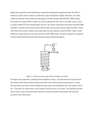 Elizabeth Towle Batch Distillation of Ethanol Design | PDF | Chemistry | Science