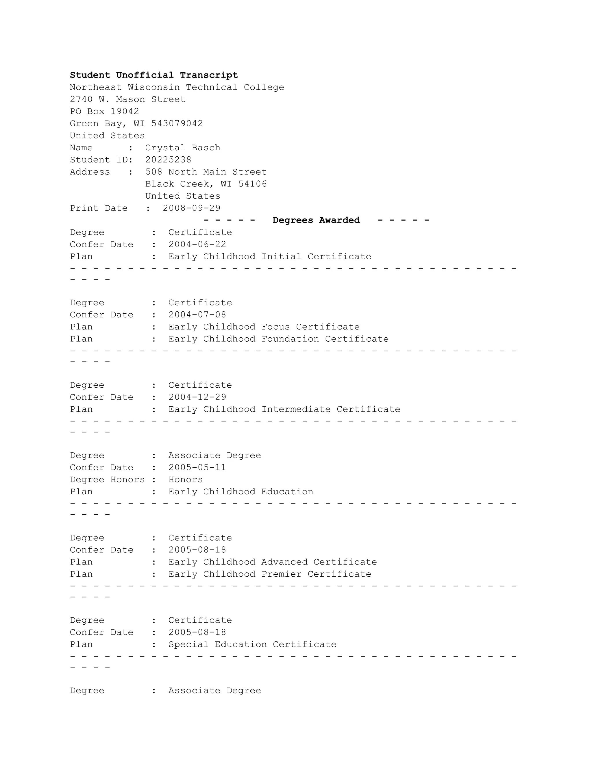 NWTC unoffical Transcript | PDF