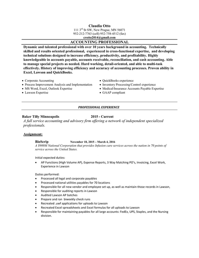 Claudia Otto Resume RH 2016 | PDF