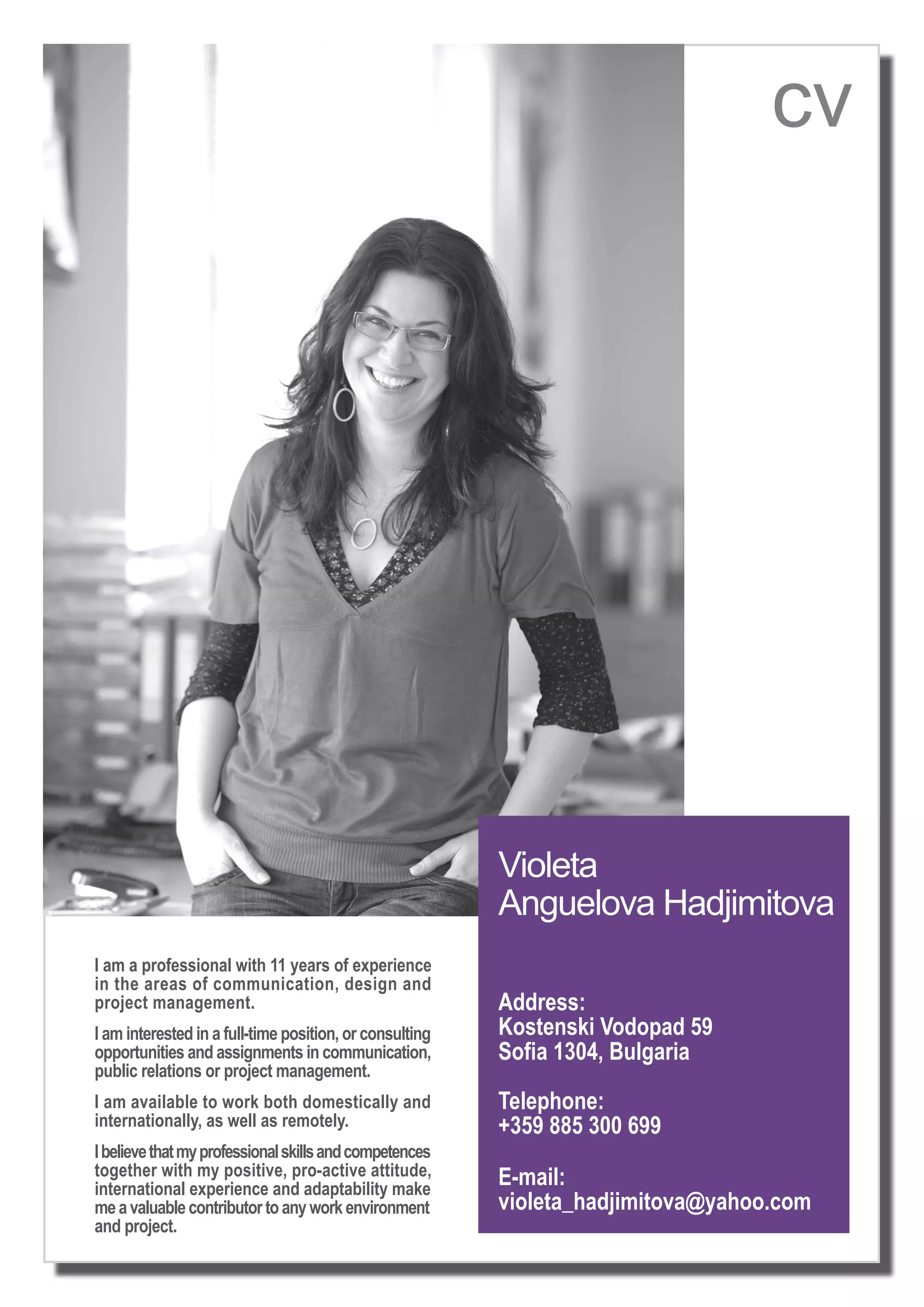 CV_Violeta_Hadjimitova_EN version_short_BW | PDF
