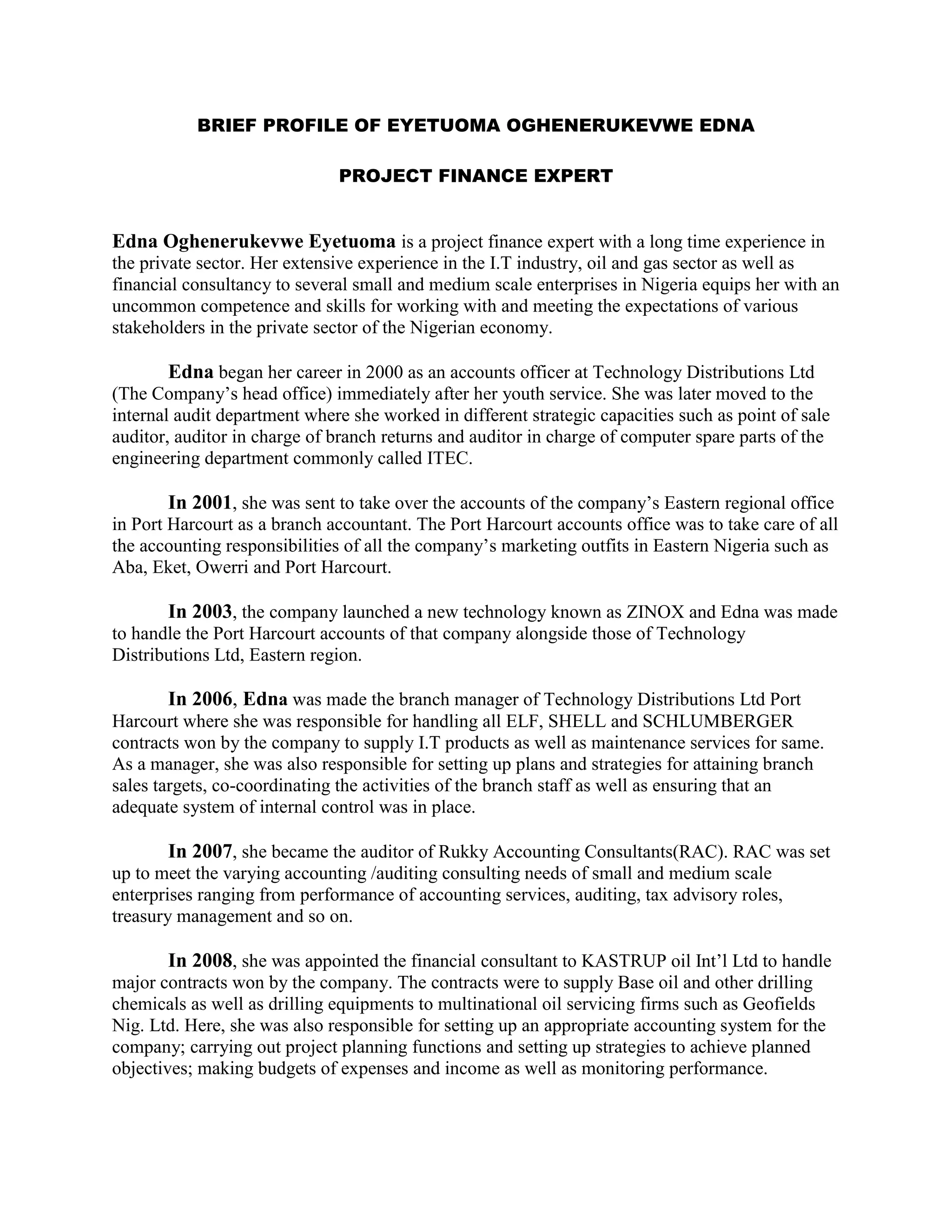 Eyetuoma Edna Resume | PDF