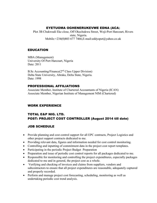 Eyetuoma Edna Resume | PDF
