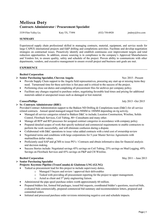 Melissa Doty Resume-2016 Rev 1 | DOC