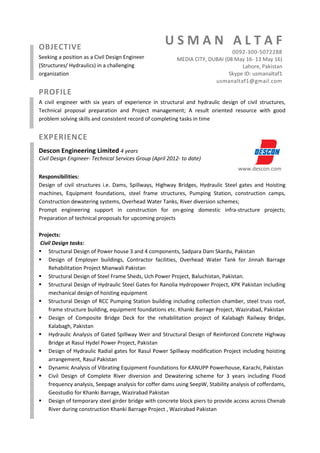 Civil Design Engineer- (6 Yrs Exp) | PDF