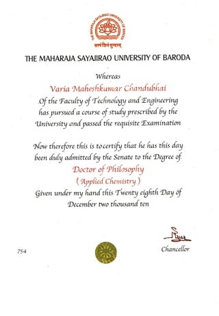 PhD Degree Certificate | PDF