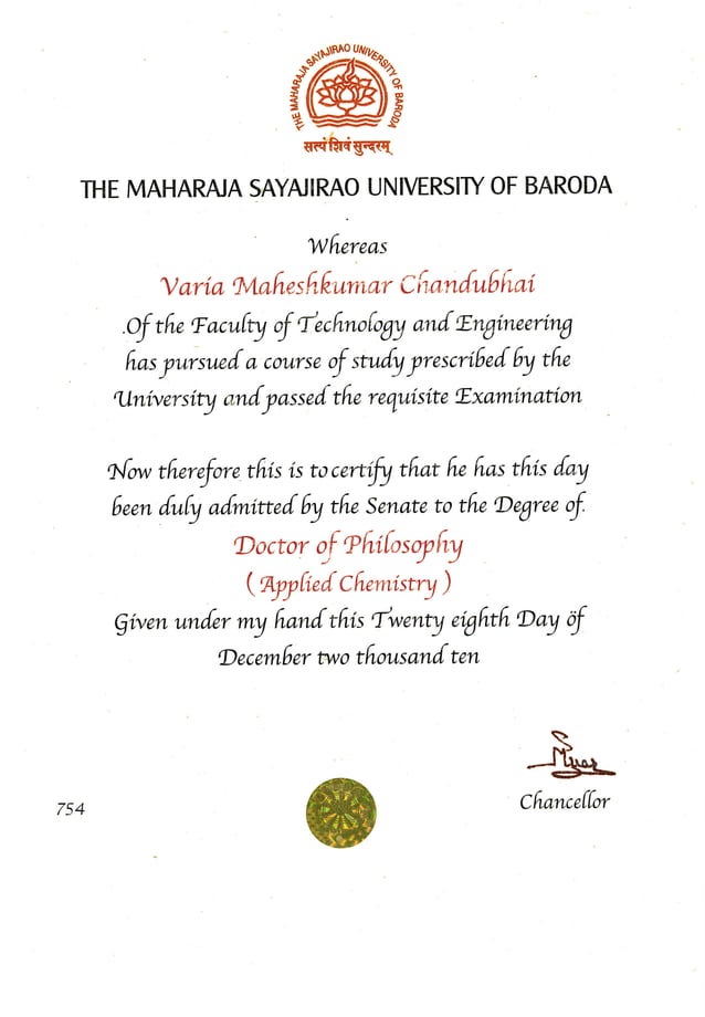 Phd Degree Certificate Pdf