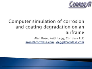 Corrdesa time dependent corrosion simulation | PPTX