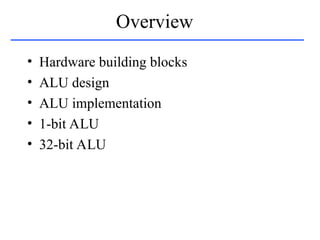 MIPS ALU and Datapath: Design and analysis | PPT