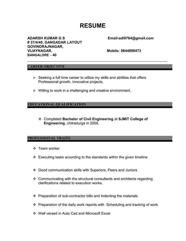 New RESUME- ADARSH KUMAR (1) | PDF