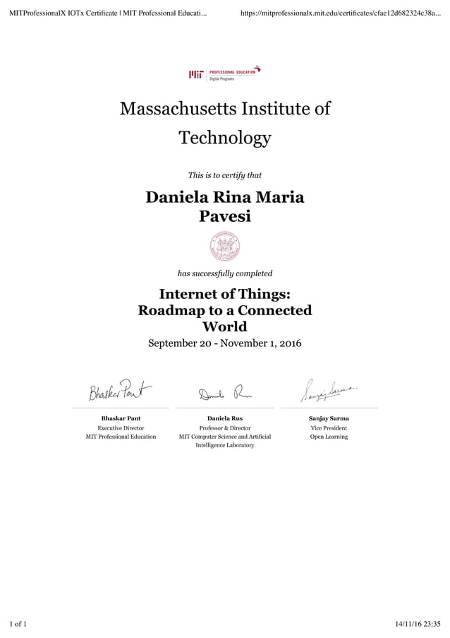 MITProfessionalX IOTx Certificate | MIT Professional Education Digital ...