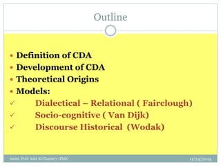 Critical Discourse Analysis adel thamery | PPT