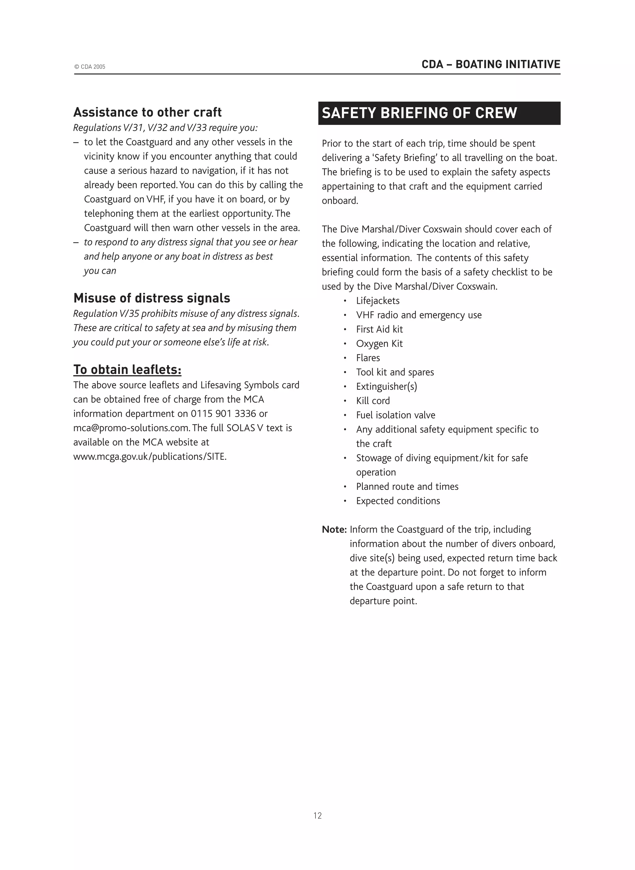 CDA Boating Guidelines | PDF