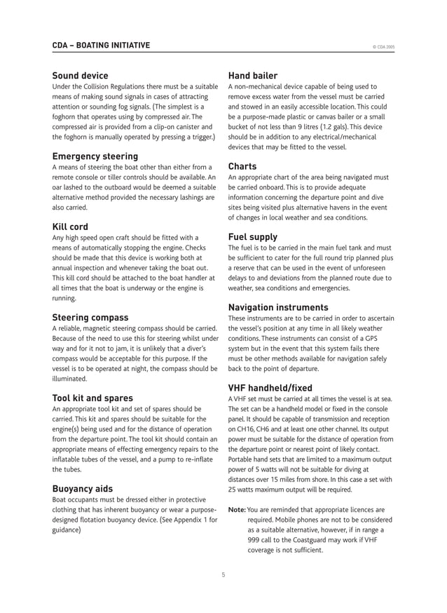 CDA Boating Guidelines | PDF